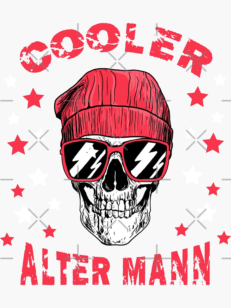 "Skull Outfit Of Cool Old Retired Man" Sticker for Sale by ...