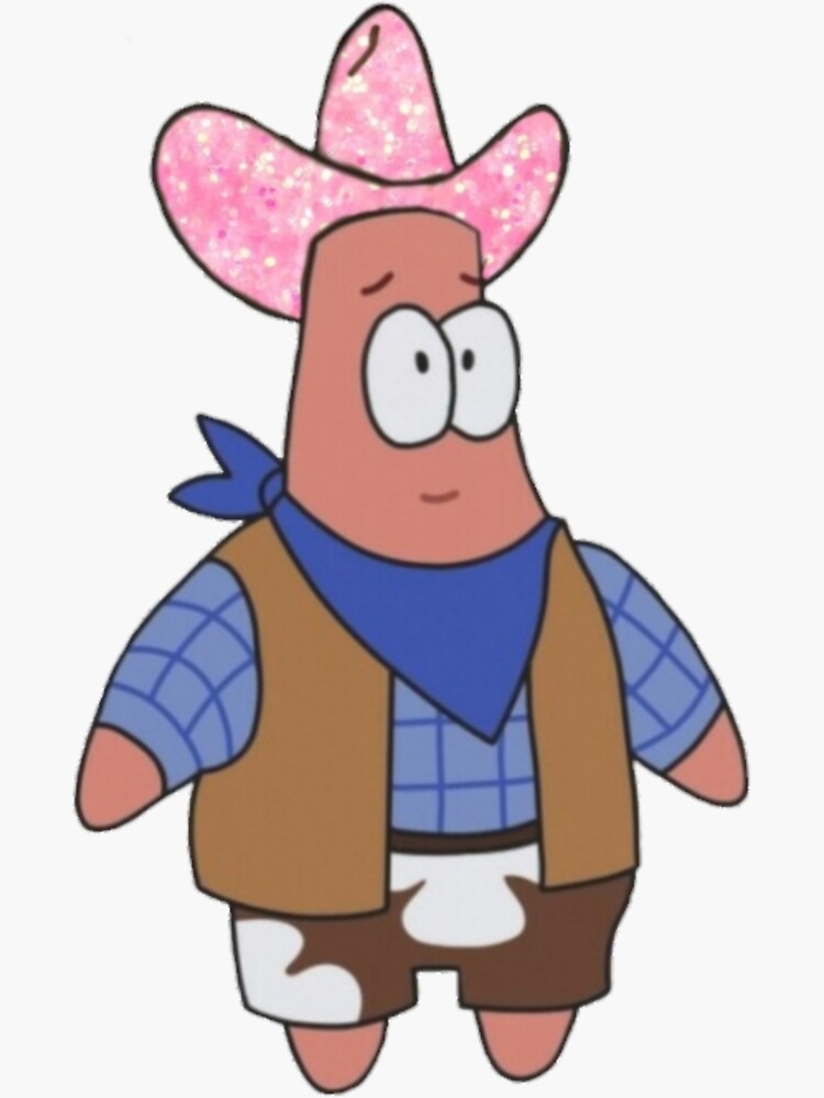 "Patrick Pink Cowboy Hat" Sticker for Sale by artedenina | Redbubble