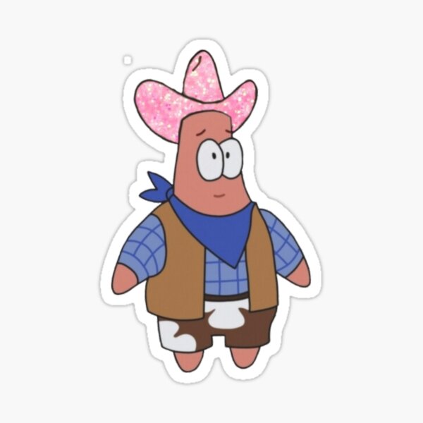 "Patrick Pink Cowboy Hat" Sticker for Sale by artedenina | Redbubble