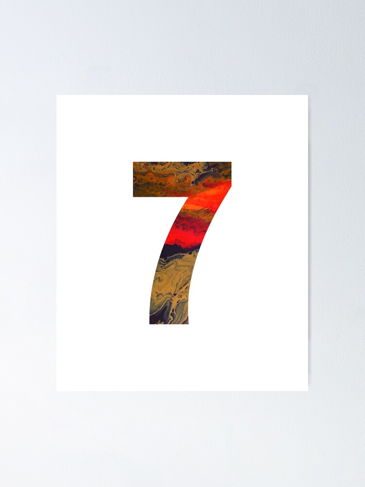 "Number Seven (7) - Abstract Acrylic Pour - Lava version " Poster for ...