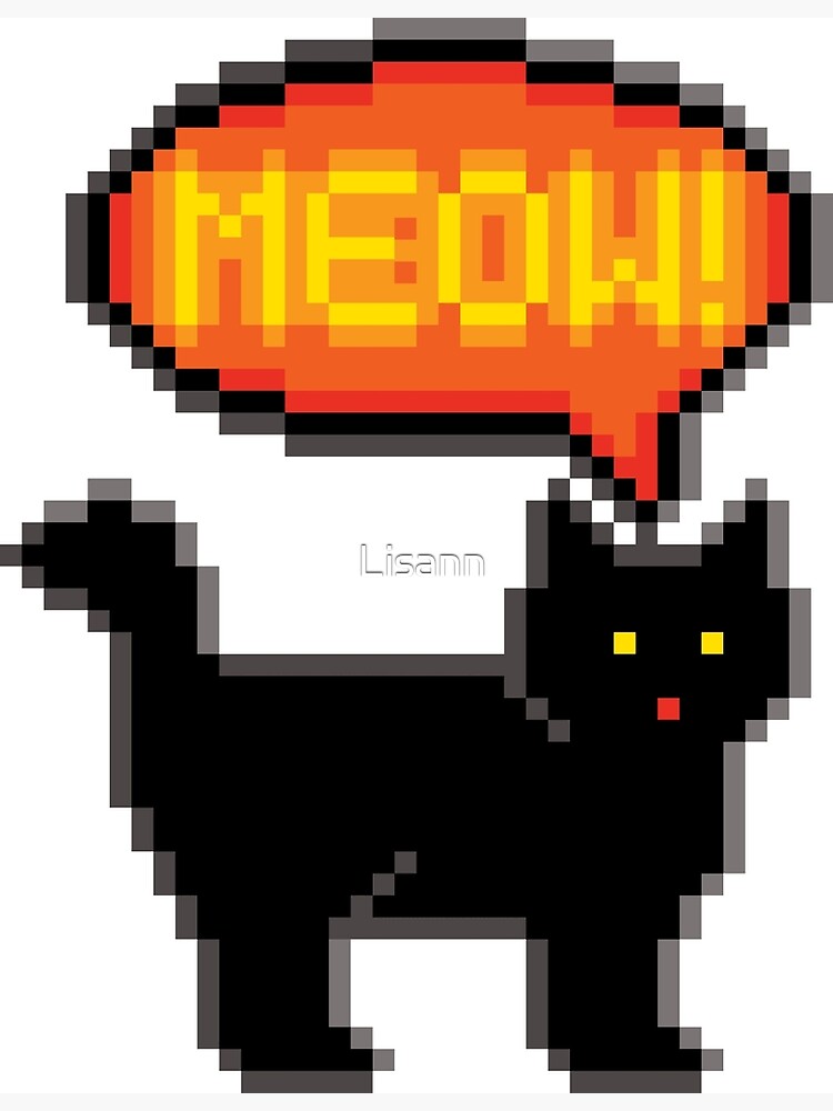 "8-Bit Cat Meowing" Poster for Sale by Lisann | Redbubble