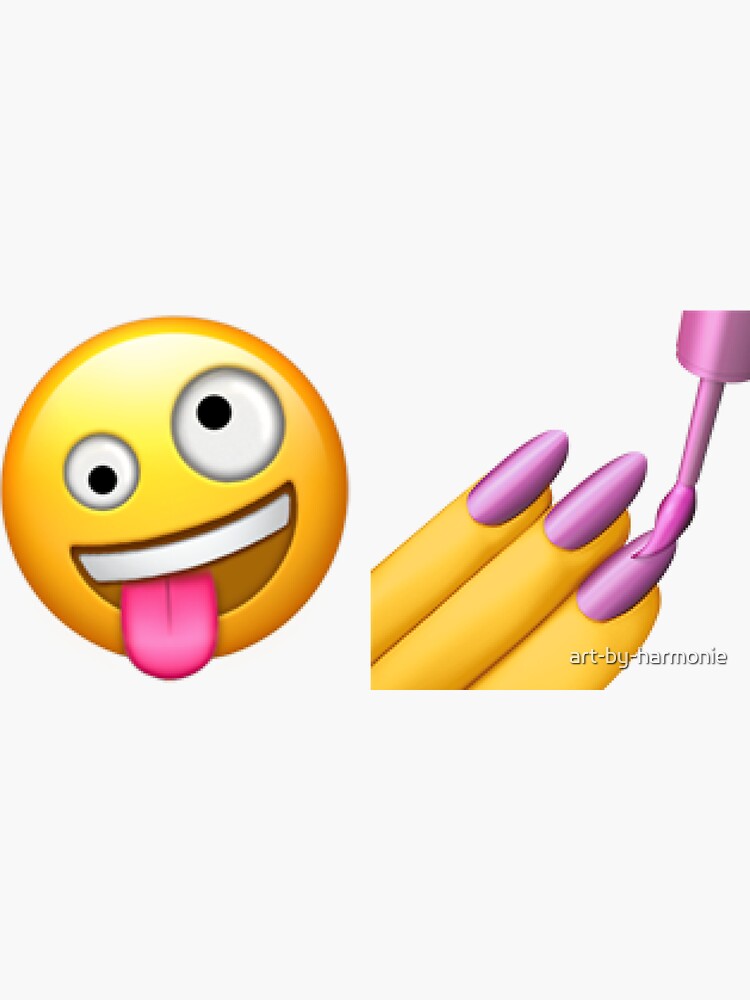 "Zany Nail Polish Emoji Combination" Sticker for Sale by art-by ...