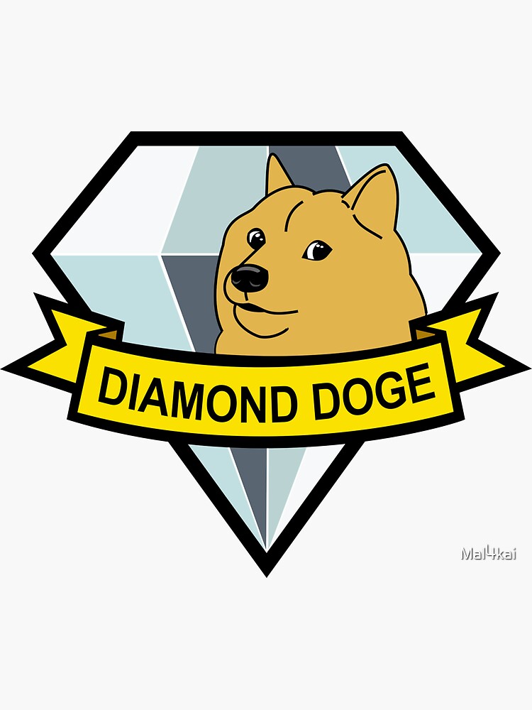 "Diamond Doge" Sticker by Mal4kai | Redbubble
