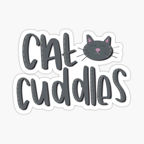 "Cat cuddles" Sticker for Sale by robingold | Redbubble