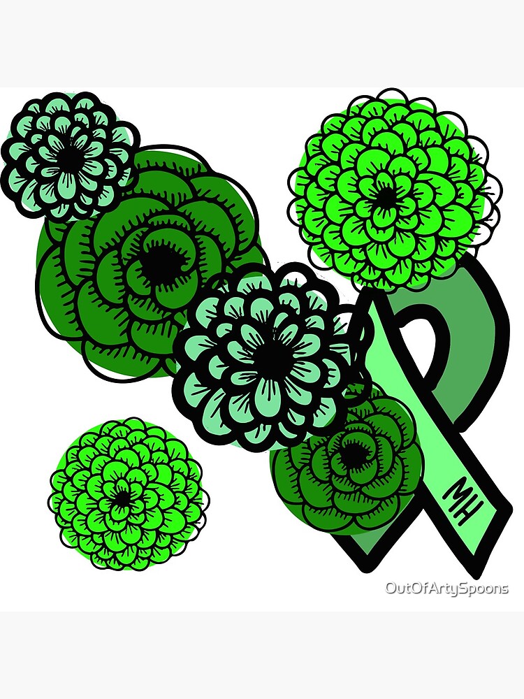 "Mental Health Awareness Ribbon (Transparent Background)" Framed Art ...