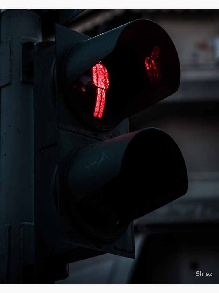 "Red Traffic Light" Sticker for Sale by Shrez | Redbubble