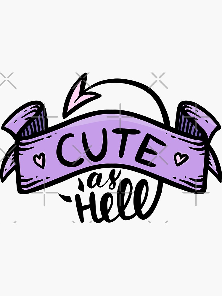 "Cute as hell girly pastel goth banner" Sticker by Sonyque | Redbubble