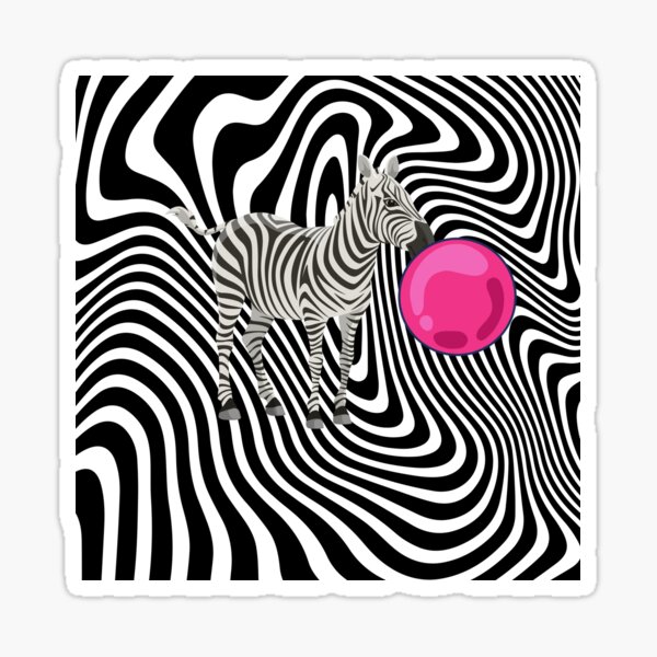 "Zebra Bubble Gum" Sticker for Sale by Beluved | Redbubble