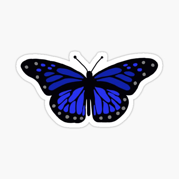 "blue monarch butterfly" Sticker for Sale by ruelia | Redbubble