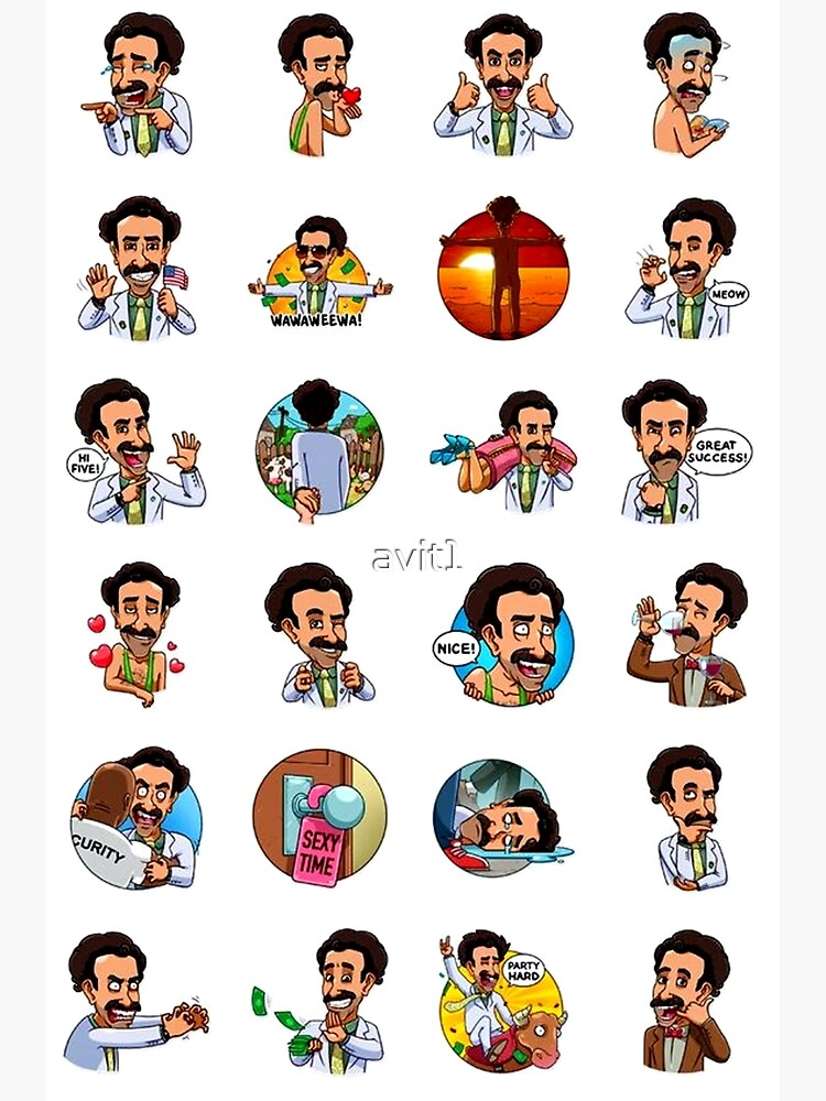"Borat sticker pack, Borat, Borat 2, Borat stickers, Borat sticker set ...