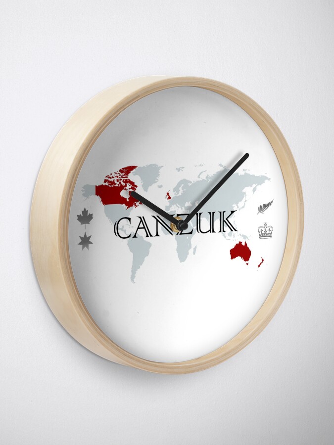 "CANZUK World Map with Symbols" Clock for Sale by CANZUK | Redbubble