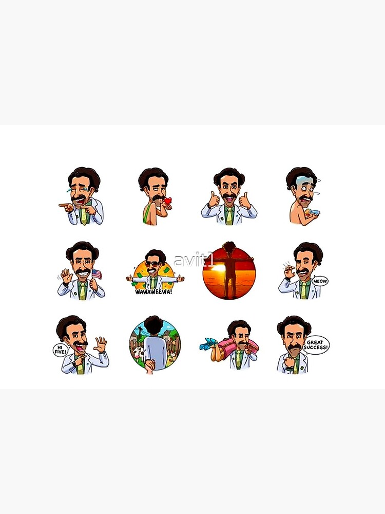 "Borat sticker pack, Borat, Borat 2, Borat stickers, Borat sticker set ...