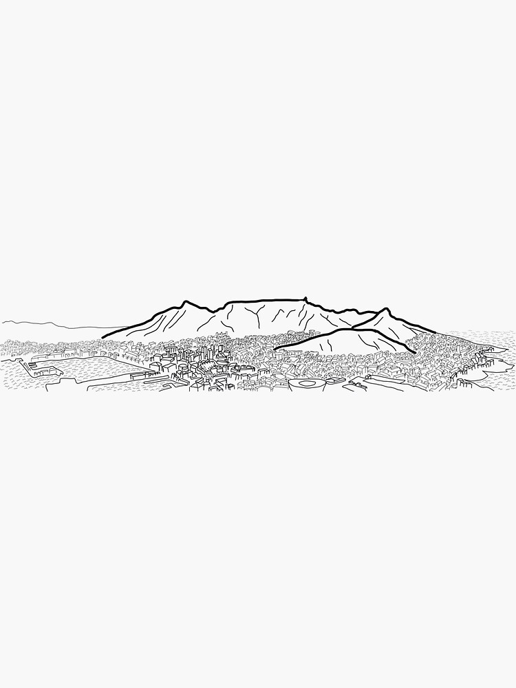 "Table Mountain" Sticker for Sale by SuchASoutie | Redbubble