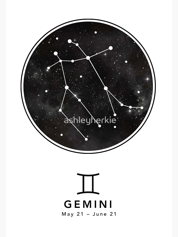 "Gemini Constellation Star Chart " Sticker by ashleyherkie | Redbubble