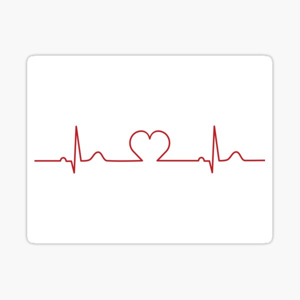 "Normal electrocardiogram, EKG, ECG with heart in the middle. Heartbeat ...