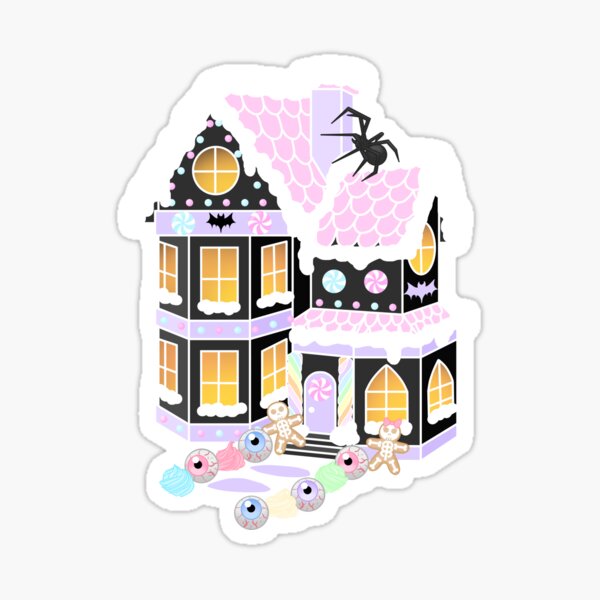 "Pastel Goth Gingerbread House" Sticker for Sale by Luna-Cooper | Redbubble