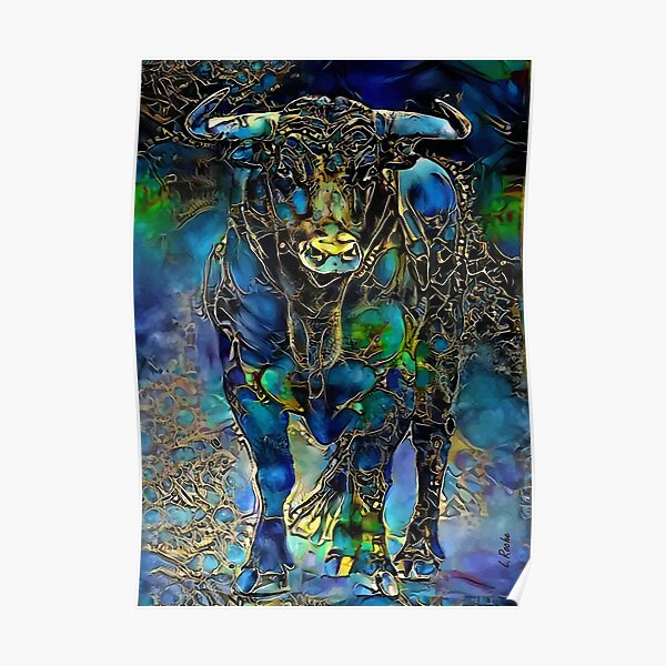 "Celestial bull, bull, taureau, toro, lea roche paintings" Poster by ...