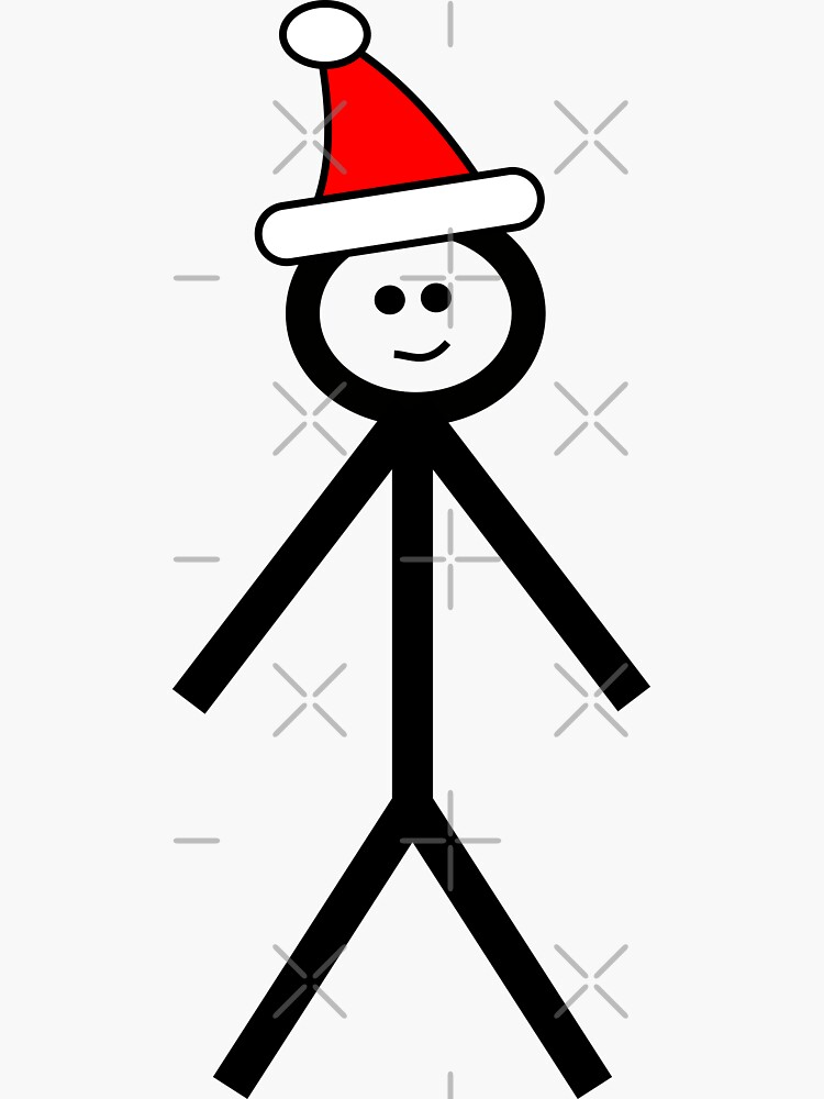 "Christmas Stickman Santa hat" Sticker for Sale by Bammodesigns | Redbubble