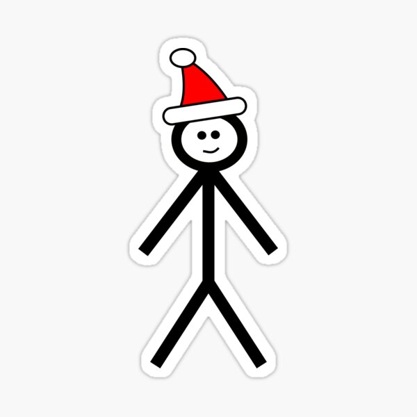 "Christmas Stickman Santa hat" Sticker for Sale by Bammodesigns | Redbubble