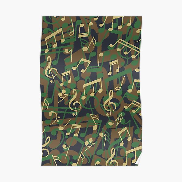 "Music Note Camo WOODLAND" Poster by GrandeDuc | Redbubble