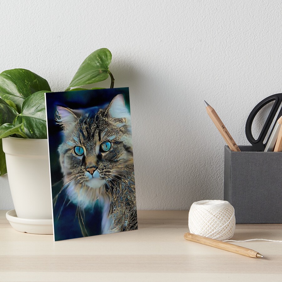 "Joshua, cat, chat, cat, lea roche paintings" Art Board Print by ...