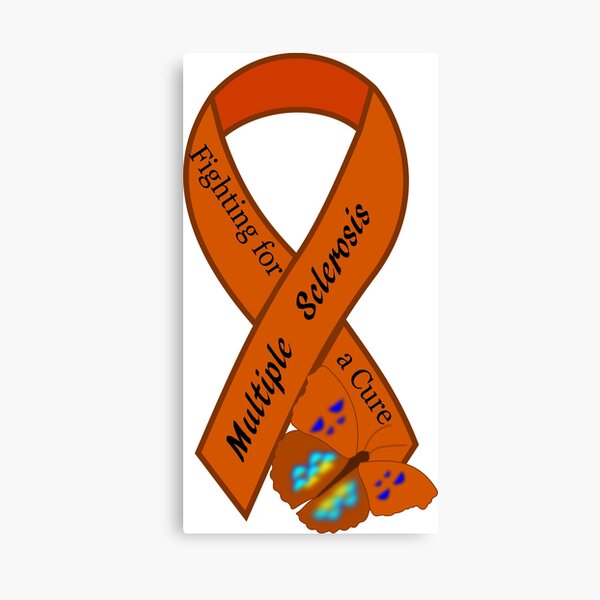 Multiple Sclerosis Orange Ribbon Awareness Canvas Prints | Redbubble
