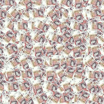"Giant money background 50 pound notes" Metal Print for Sale by ...