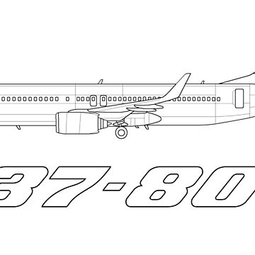 "Boeing 737-800 Black Outline" Art Board Print for Sale by Avi8orGear ...