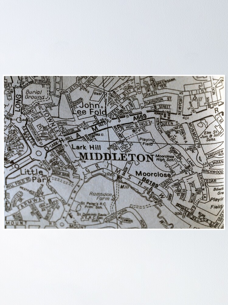 "Middleton, Oldham, Manchester, Town Centre, North West England map ...