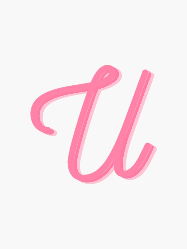 "Pink Letter U" Sticker for Sale by Greekshop | Redbubble