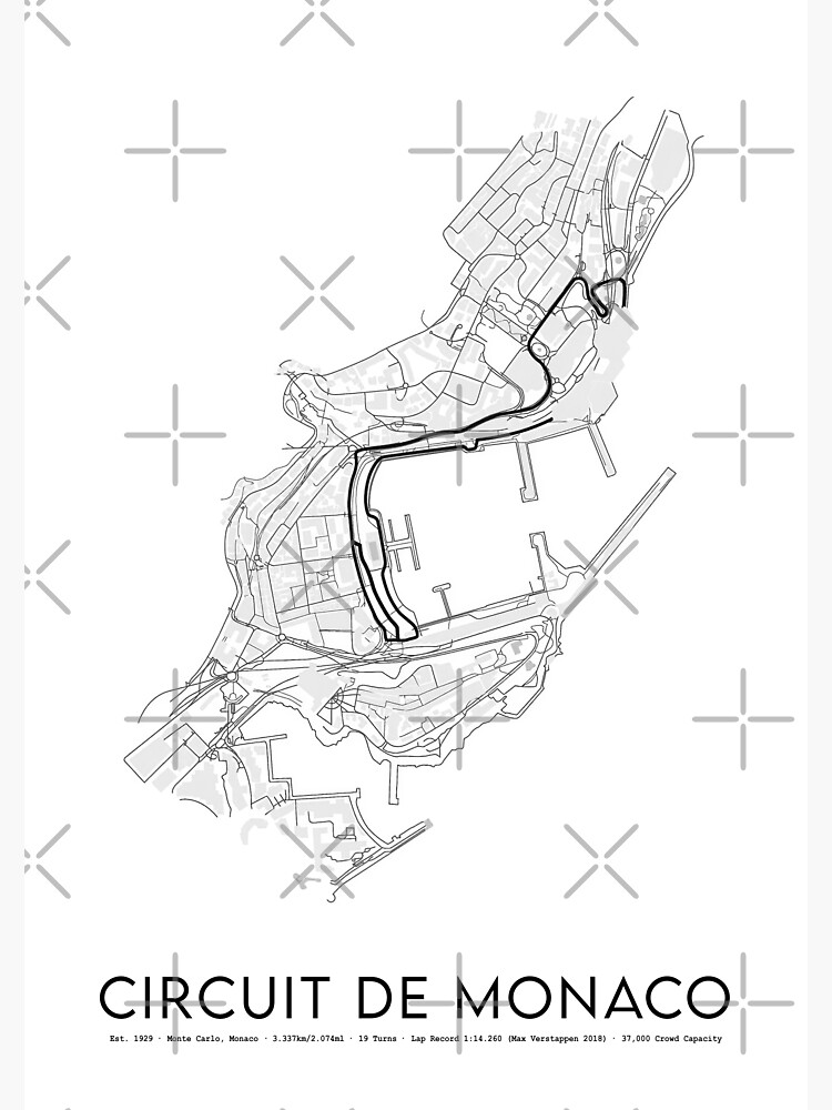 Circuit de Monaco - Monaco Grand Prix Motor Racing Track Design Premium ...
