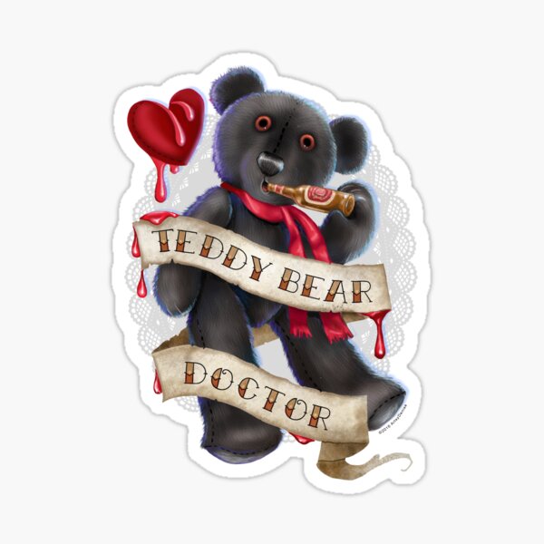 "Teddy Bear Doctor" Sticker for Sale by artsydenise | Redbubble