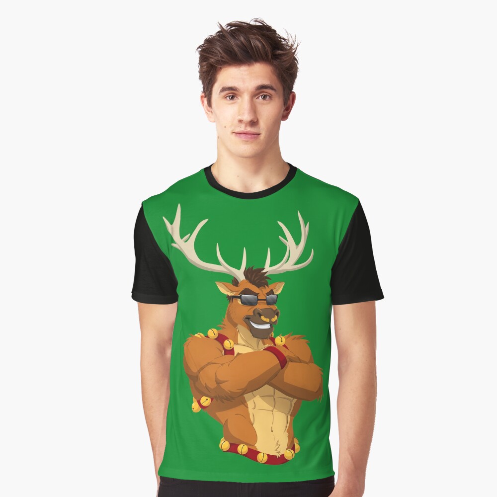 "Buff Reindeer Christmas Design" Sticker for Sale by 99Nightmare99 ...