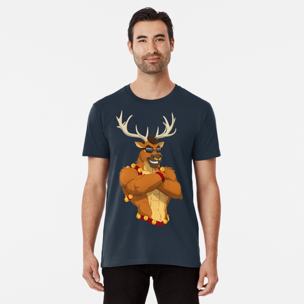 "Buff Reindeer Christmas Design" Sticker for Sale by 99Nightmare99 ...
