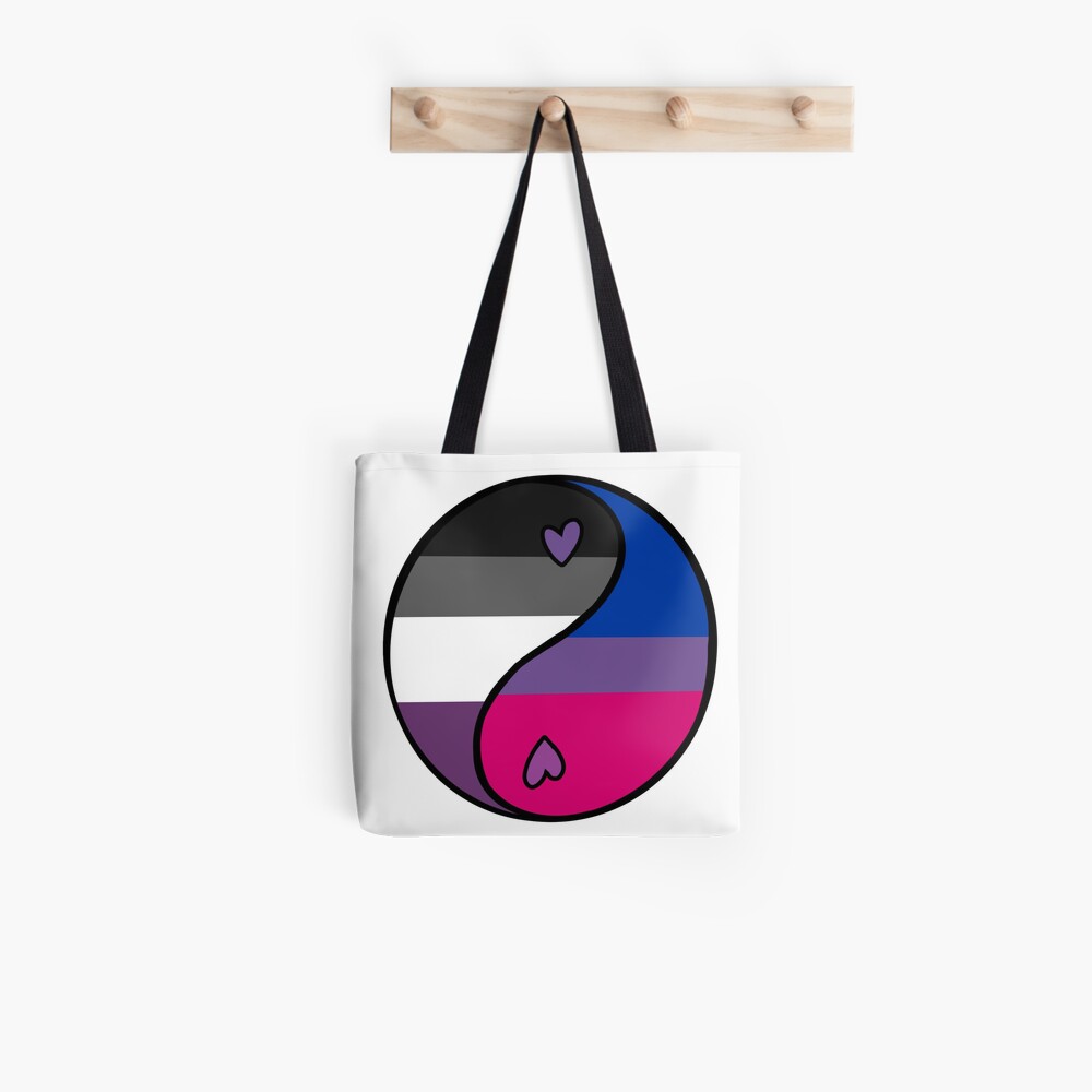 Biromantic Asexual Bi Ace Cute Lgbtq Pride Flag Yin Yang Tote Bag