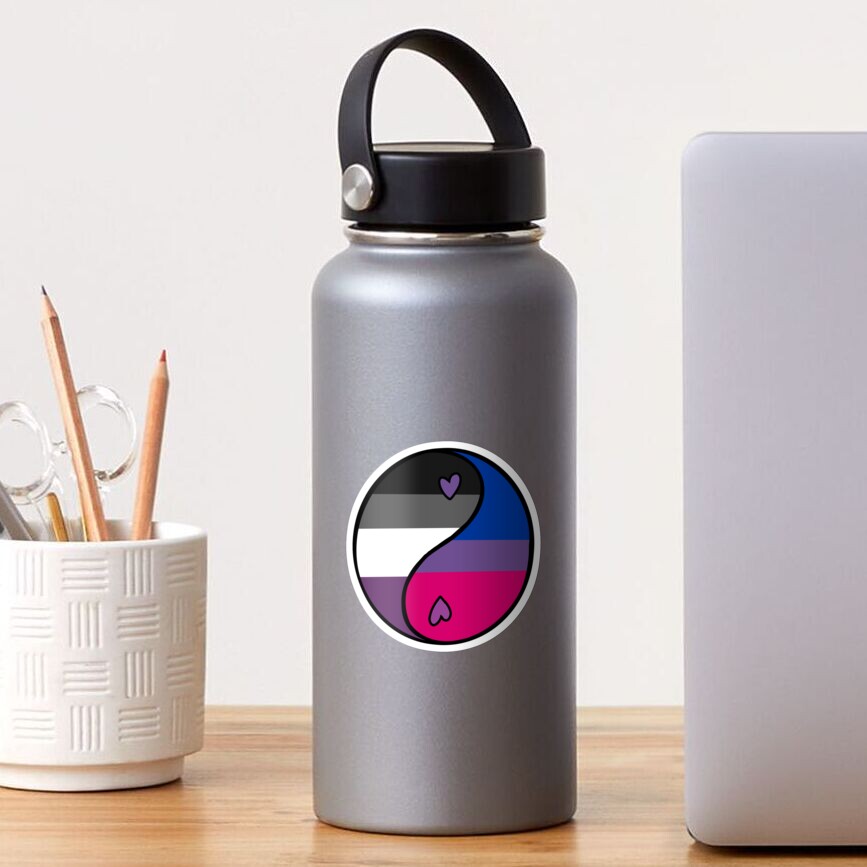 Biromantic Asexual Bi Ace Cute Lgbtq Pride Flag Yin Yang Sticker