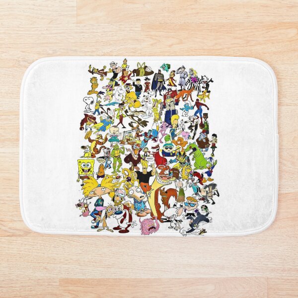 "90s cartoons 80s classic tv kids" Bath Mat for Sale by mrilladesigns ...