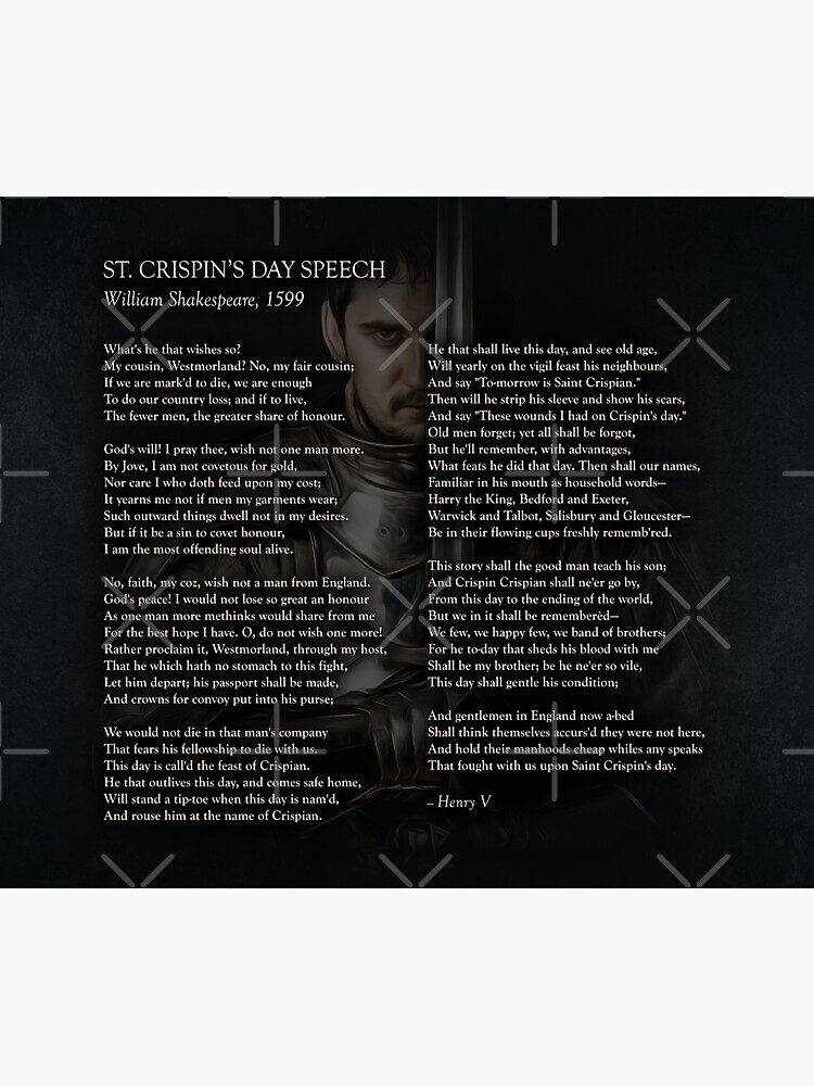 "St. Crispin's Day Speech by Shakespeare" Sticker for Sale by ...