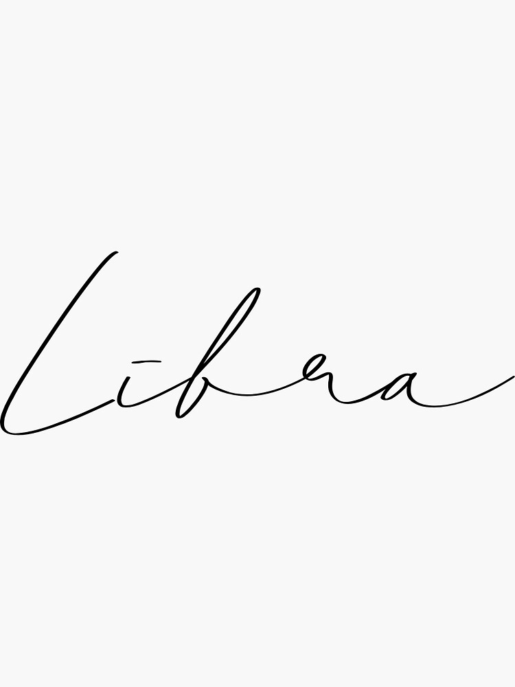 "Cursive Libra" Sticker for Sale by emendoza2 | Redbubble