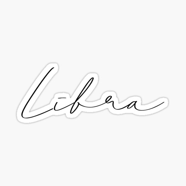 "Cursive Libra" Sticker for Sale by emendoza2 | Redbubble
