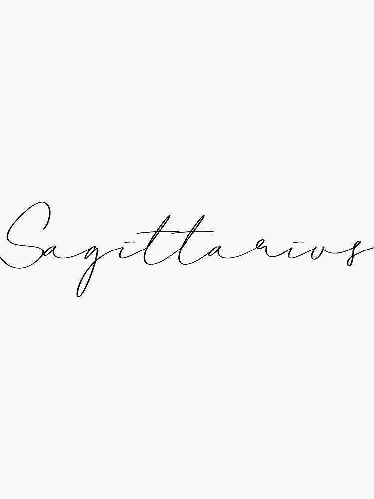 "Cursive Sagittarius " Sticker for Sale by emendoza2 | Redbubble
