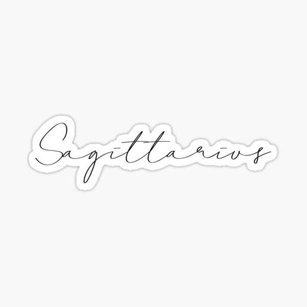 "Cursive Sagittarius " Sticker for Sale by emendoza2 | Redbubble