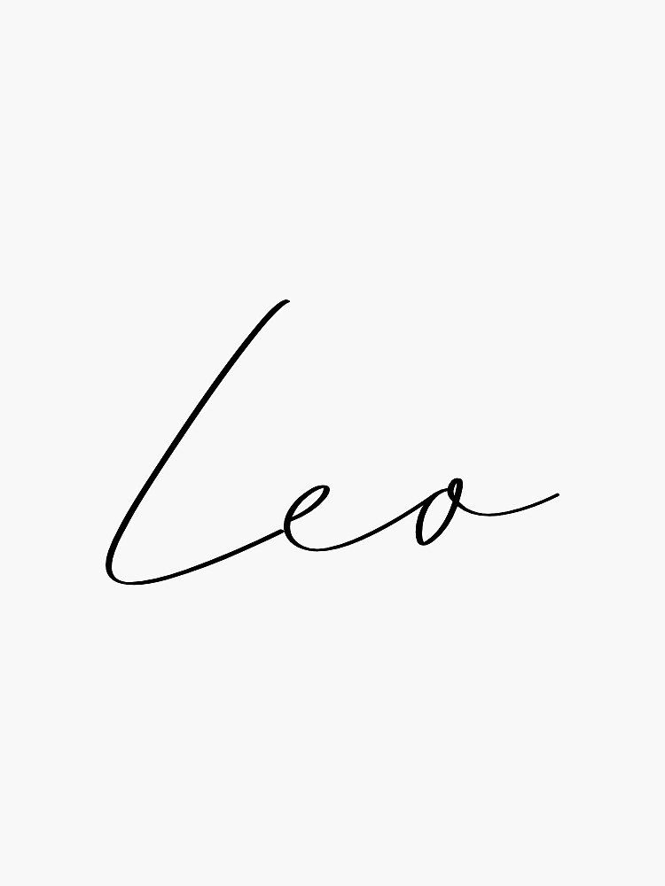 "Cursive Leo" Sticker by emendoza2 | Redbubble