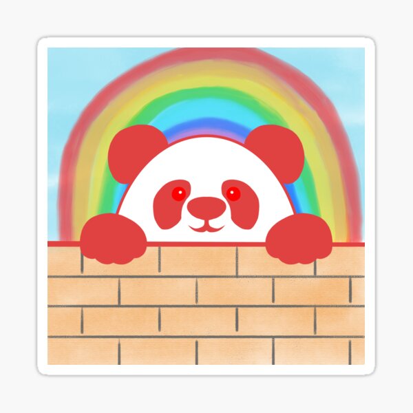 "Lovely Red Panda and Rainbow" Sticker for Sale by The-DrawingLab ...