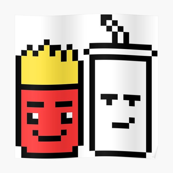 "8 Bit Fries and Shake" Poster by derpfudge | Redbubble