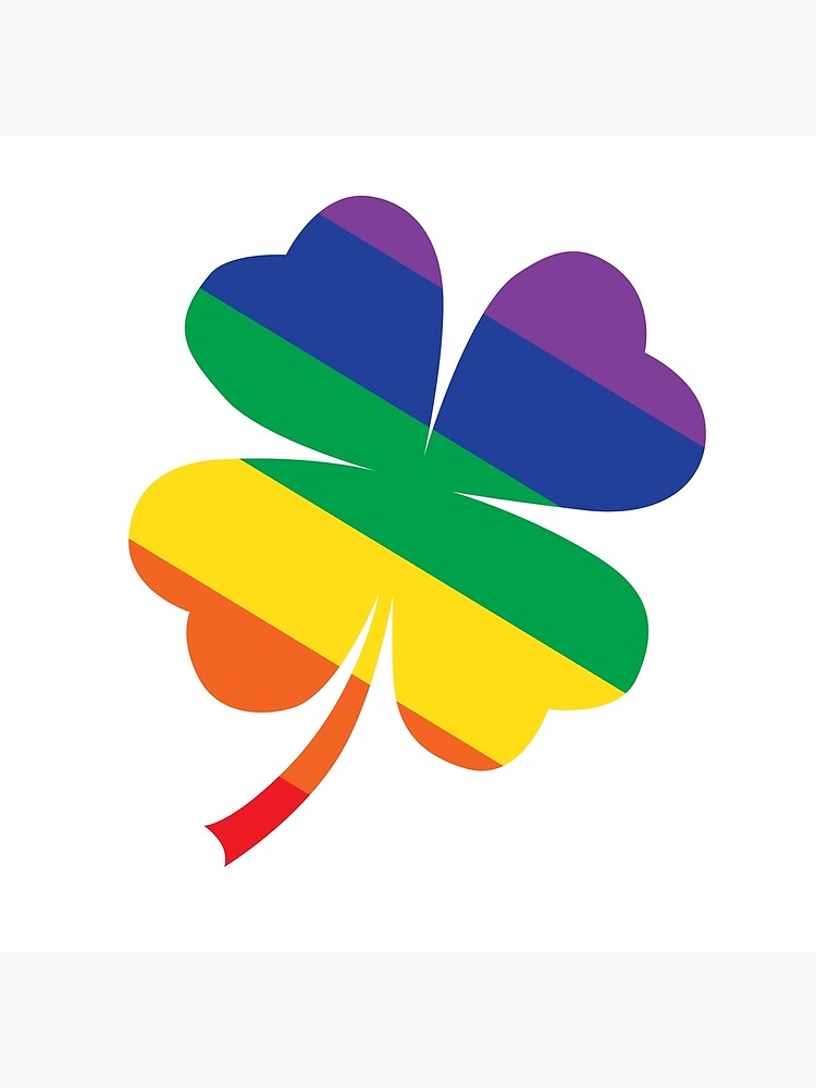 "Rainbow St Patrick's Day Shamrock LGBTQ Gay Pride Irish" Poster by ...
