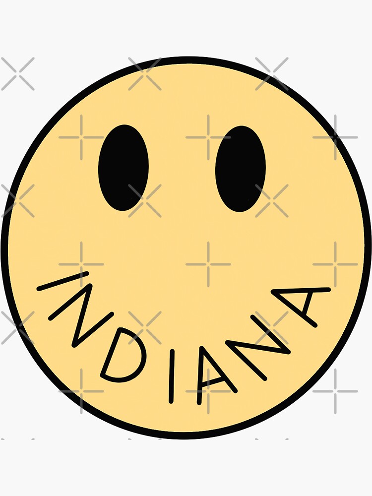 "Indiana Smiley" Sticker by sofbakedaloaf | Redbubble