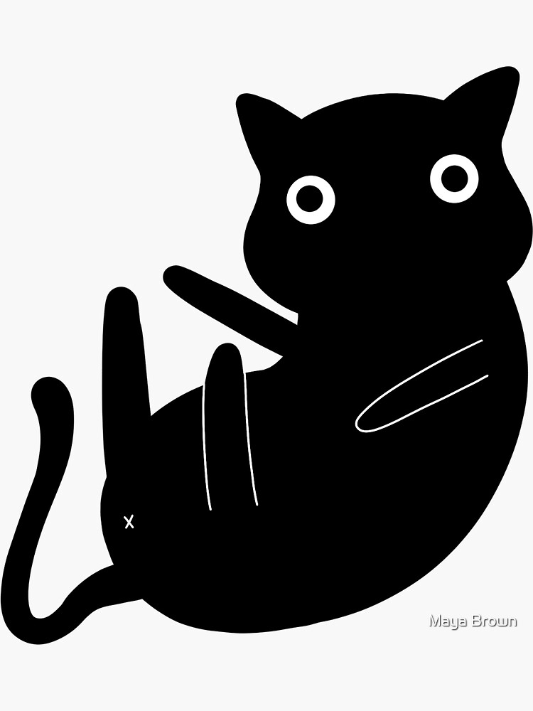 "no thoughts head empty cat" Sticker by hiya-im-maya | Redbubble