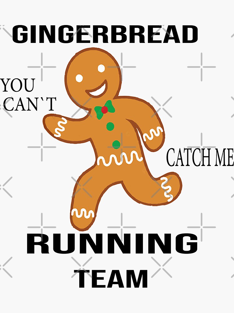 "Gingerbread Running Team" Sticker for Sale by Azhastor | Redbubble