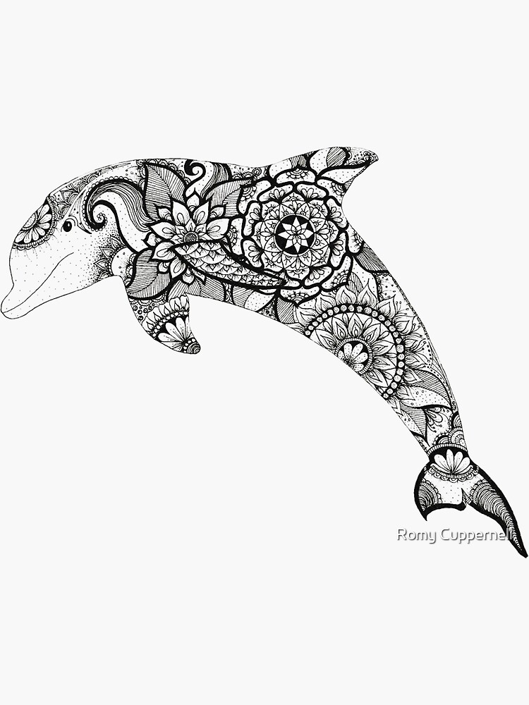 "Zen Dolphin" Sticker by MrsCupp | Redbubble